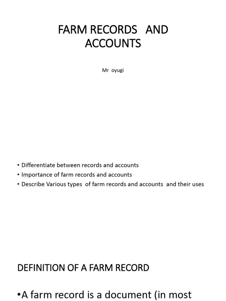 Farm Records and Accounts | PDF | Farms | Banks