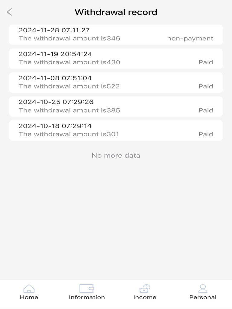 Withdrawal Records Summary Pdf