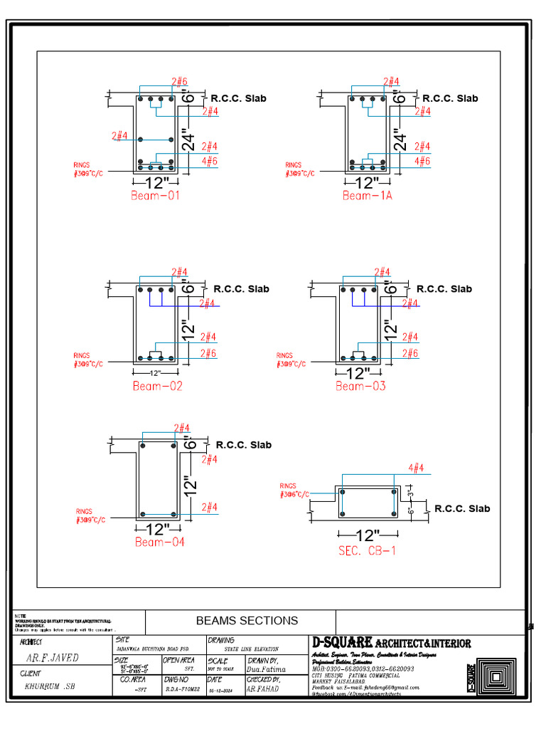 R.C.C. Slab R.C.C. Slab: Beams Sections | PDF