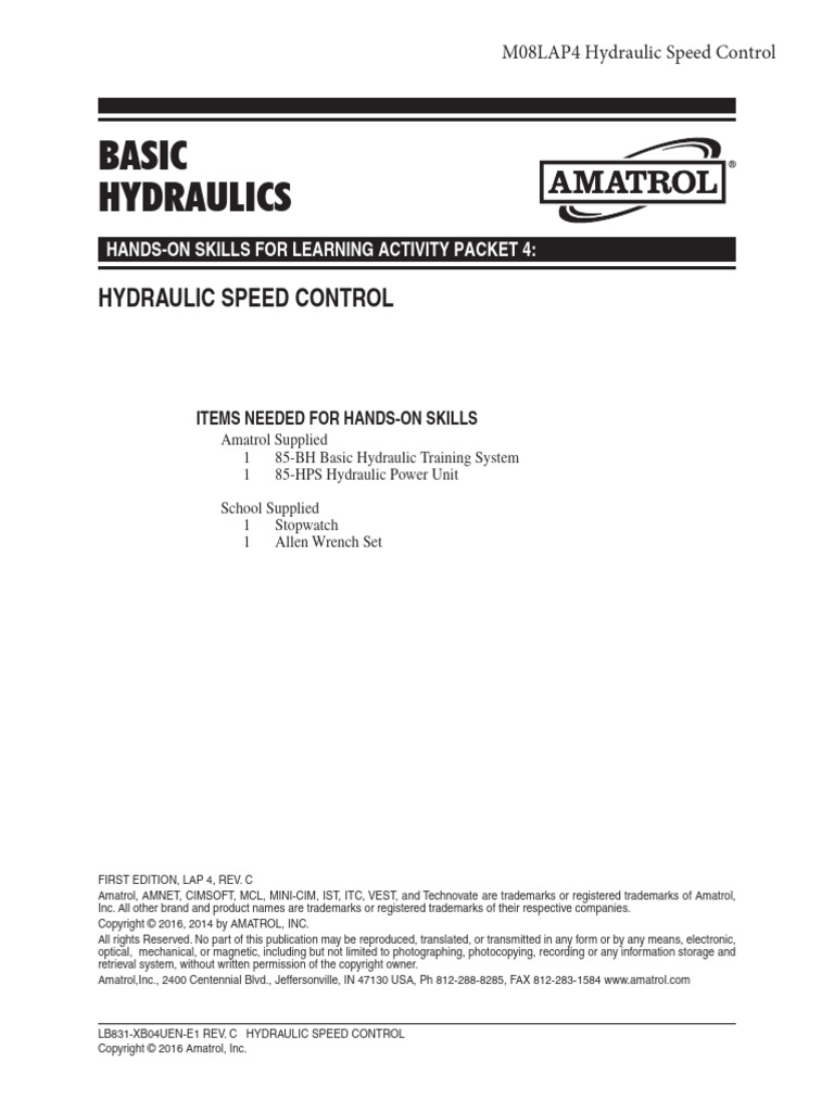 M08LAP4 Hydraulic Speed Control | PDF | Valve | Pump