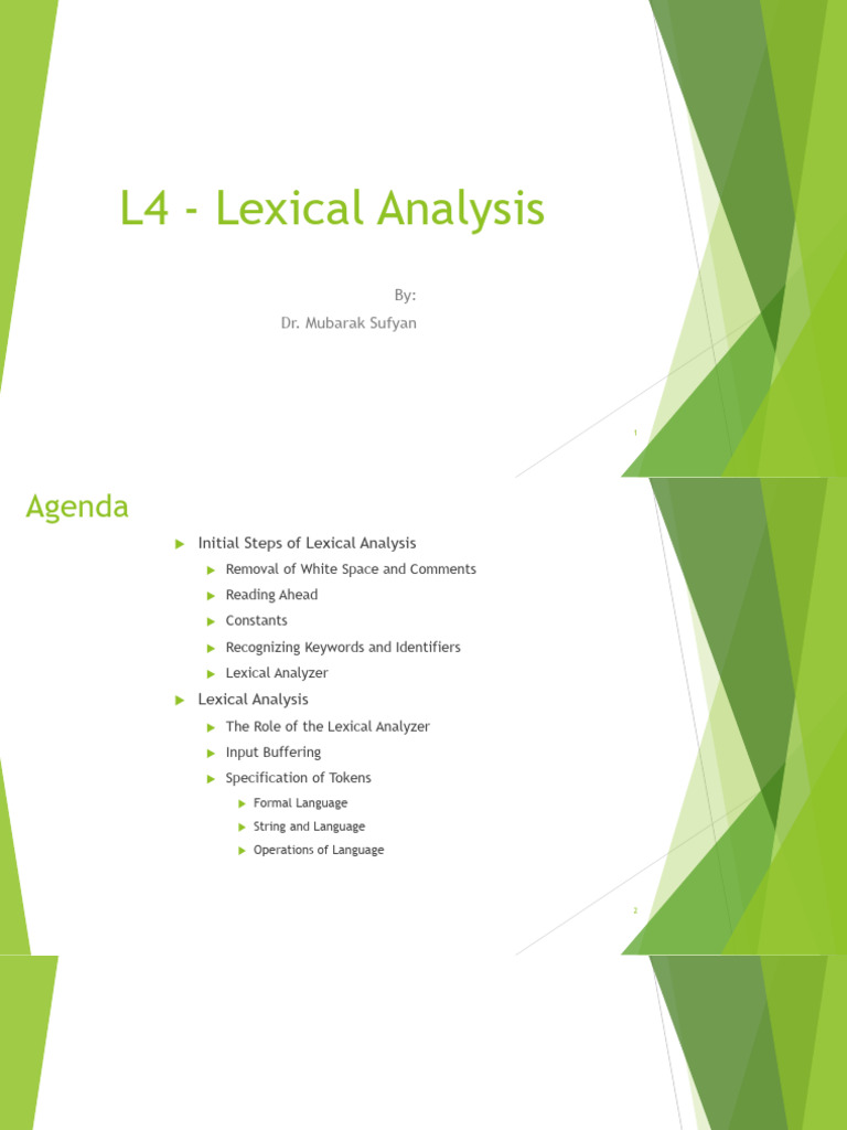 L4 - Lexical Analysis | PDF | Parsing | String (Computer Science) L4 - Lexical Analysis | PDF | Parsing | String (Computer Science)