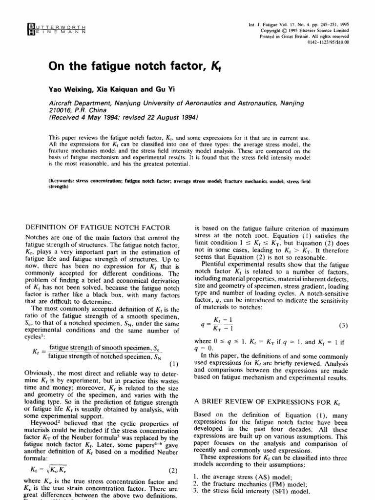 Notch Sensitivity | PDF | Fatigue (Material) | Fracture Mechanics