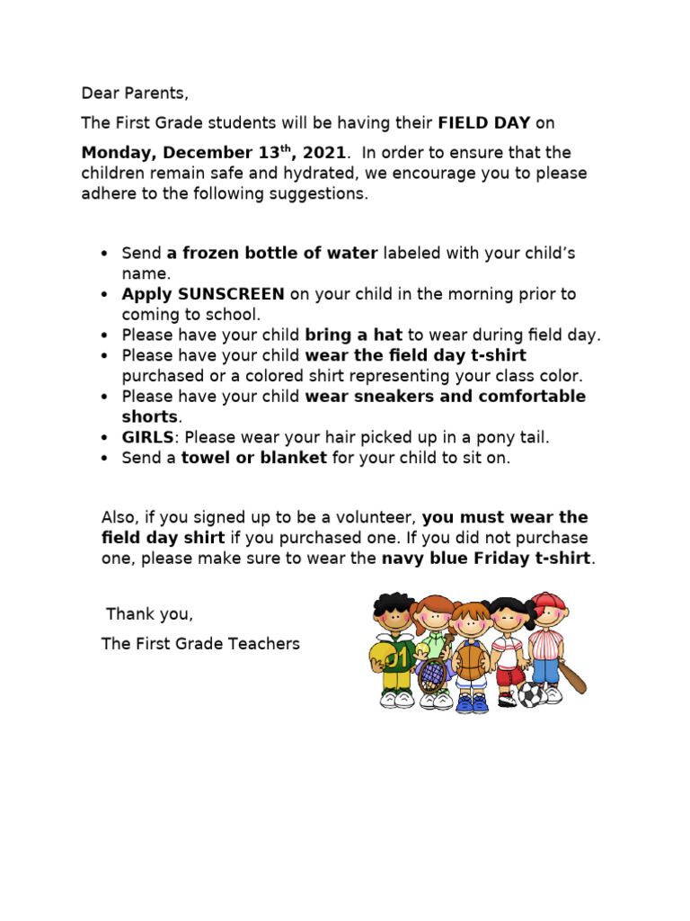 Field Day Letter | PDF