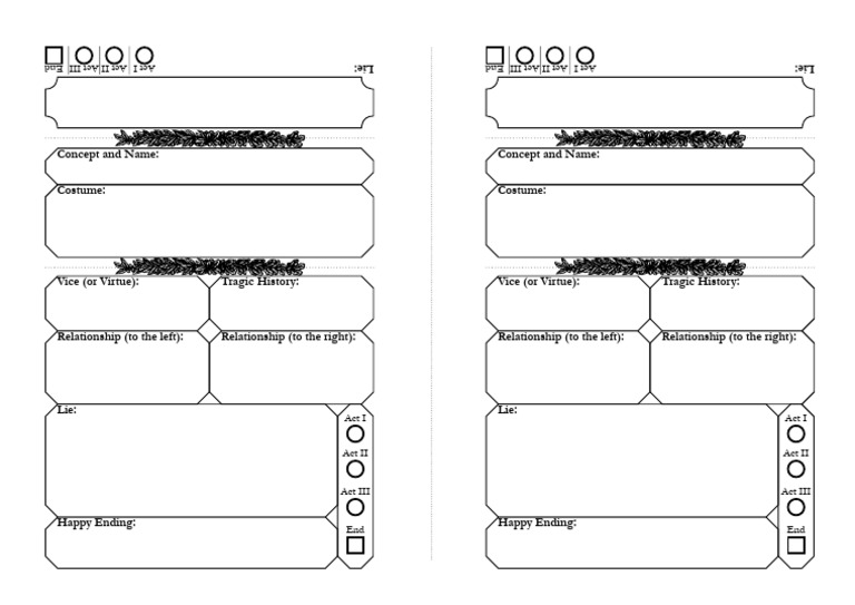 By The Author of Lady Windermere's Fan - A4 Character Sheets (OEF) | PDF
