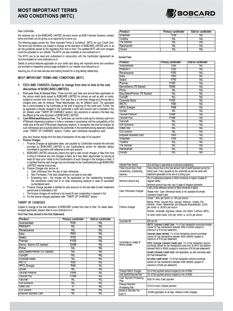 Bob Mitc A4-Booklet Ver14 30052024 | PDF | Credit Card | Payments