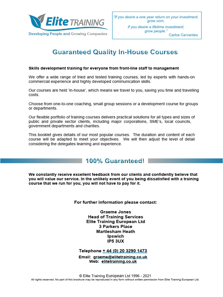 Course Brochure | PDF | Anger | Communication