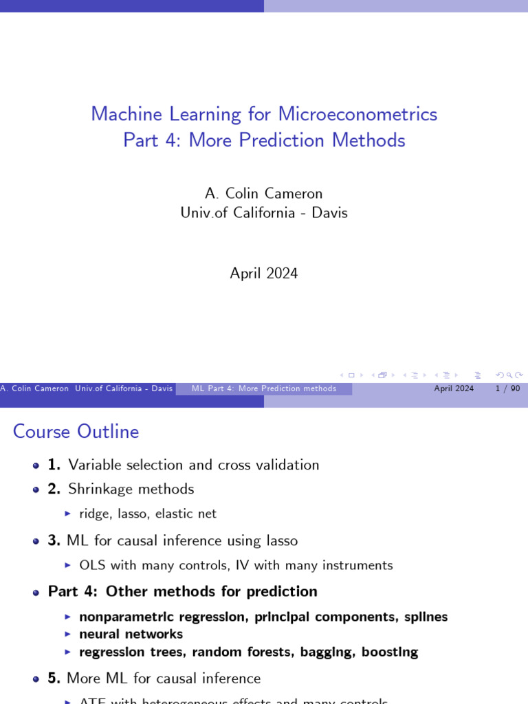 ML 2024 Part4 More Methods | PDF | Principal Component Analysis ...