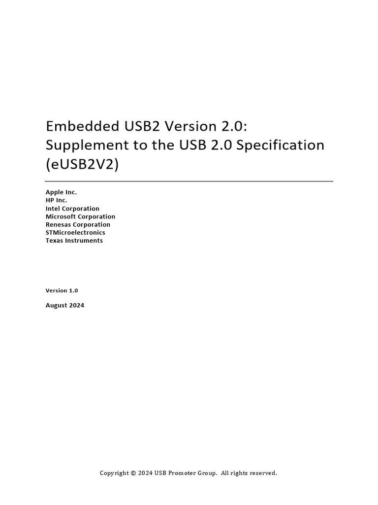 Embedded USB2 Version 2.0 Supplement to the USB 2.0 Specification_0 ...