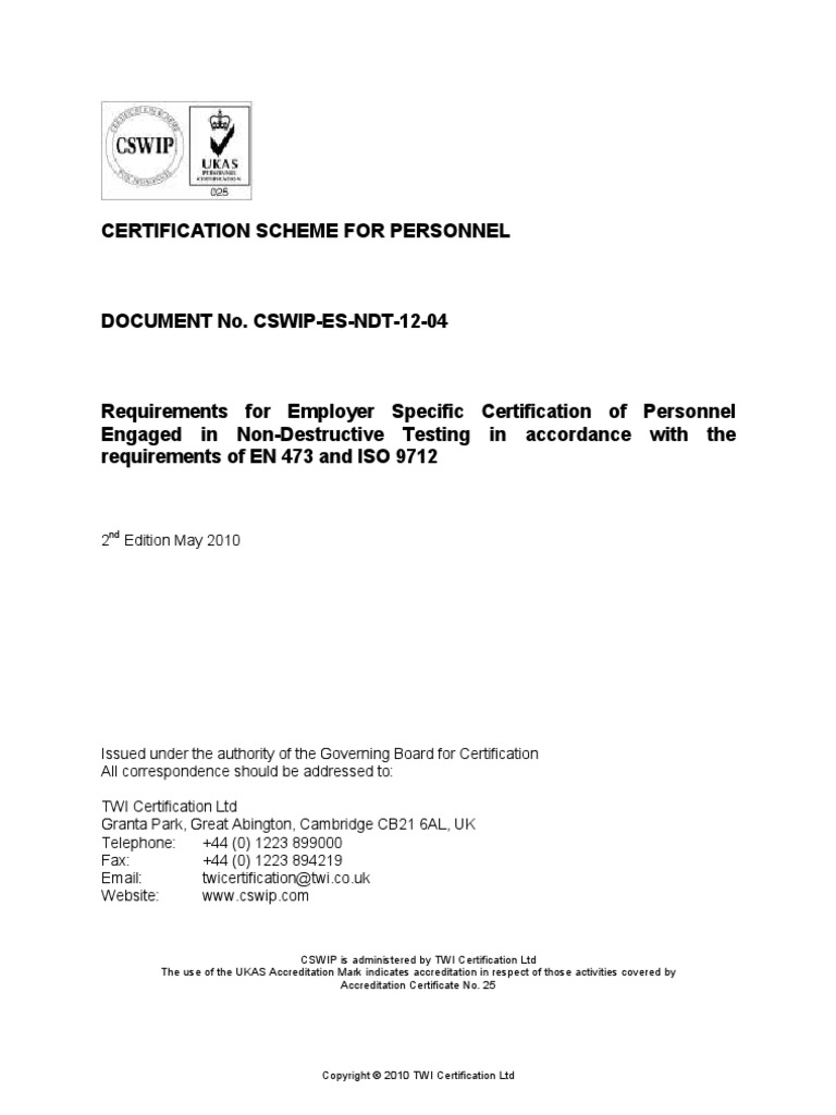 Cswip Es NDT | PDF | Nondestructive Testing | Test (Assessment)