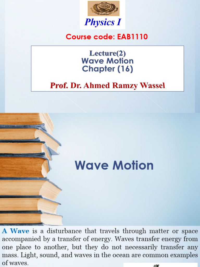 Lecture 2 Wave Motion | PDF | Waves | Wavelength