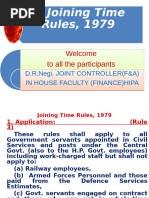 CCS Joining Time Rules 1979 | PDF | Government Of India | Civil Service