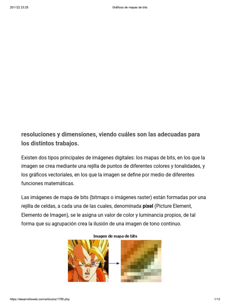 Gráficos de Mapas de Bits: Guía Completa | PDF | Resolución de imagen | Monitor de computadora