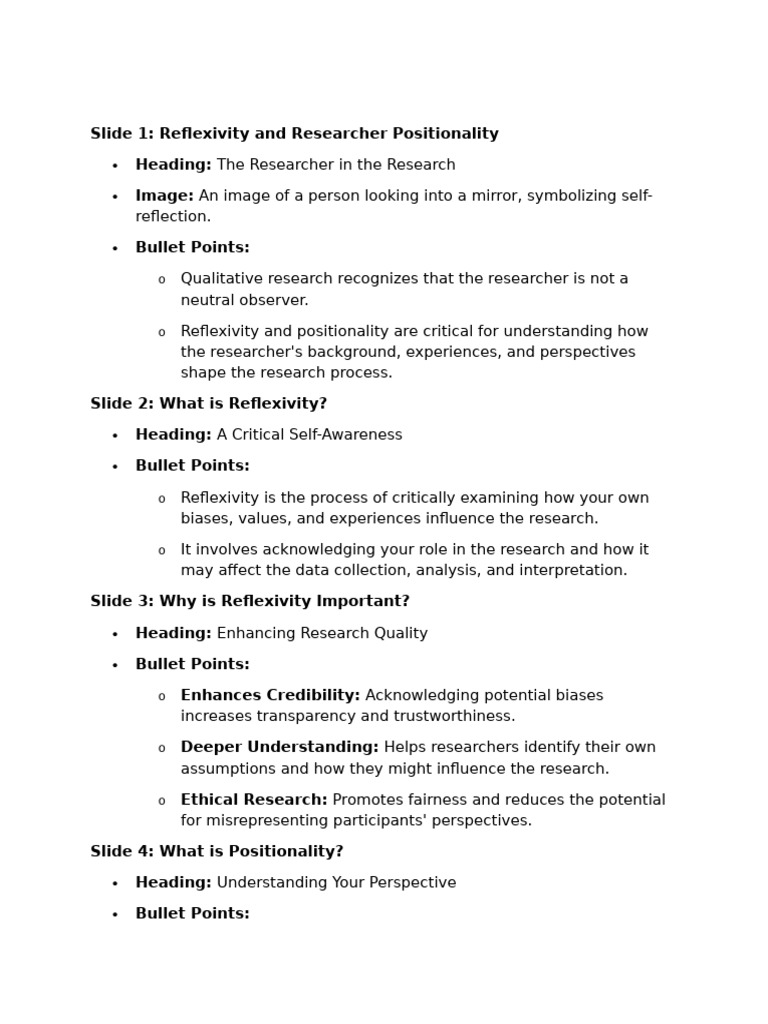 Topic 3+reflexivity and Researcher Positionality | PDF | Reflexivity ...