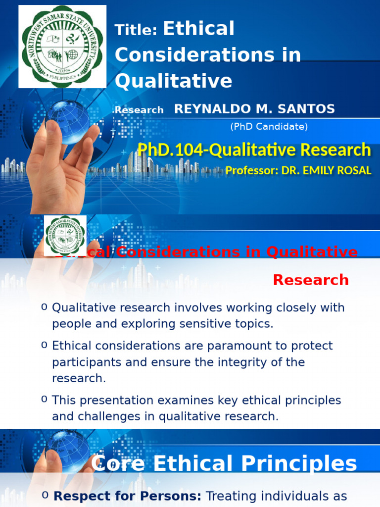 QUALI 1+ethical Considerations in Qualitative Research+Reynaldo Santos | PDF | Institutional ...