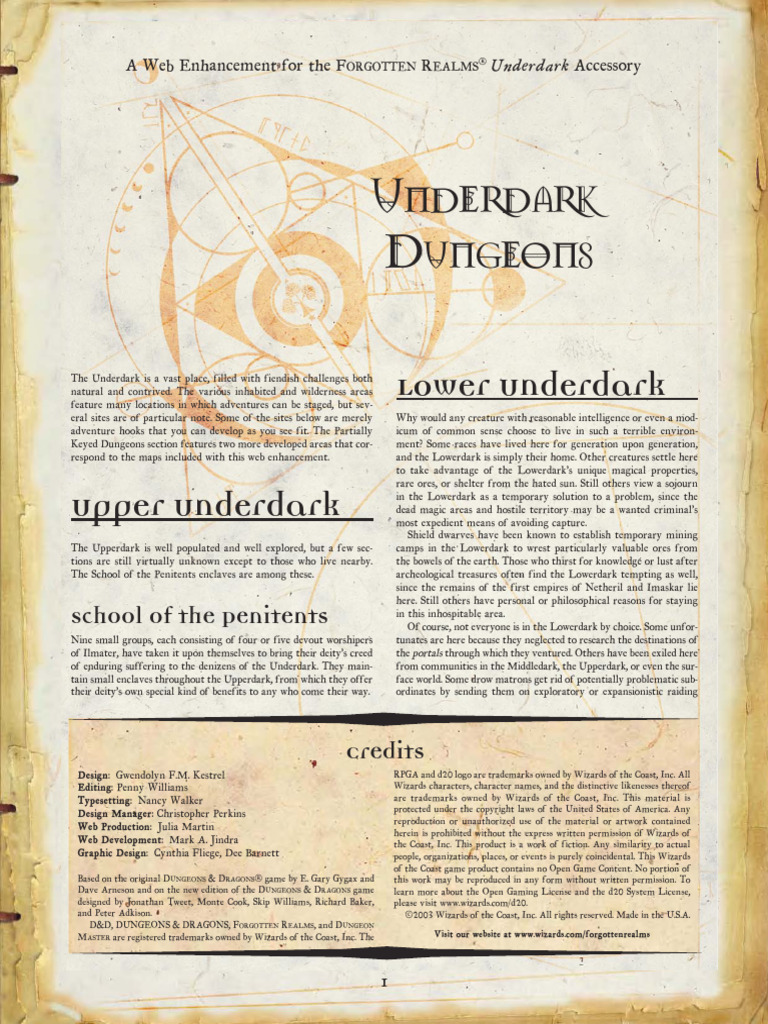 Underdark Dungeons | PDF | Mining | Dwarf (Dungeons & Dragons)