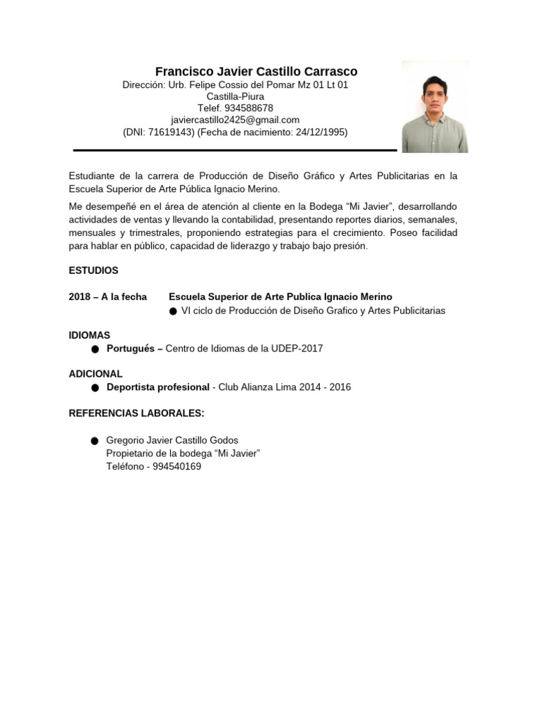 Currículum de Francisco Javier Castillo | PDF