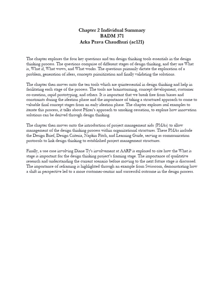 Chapter 2 Individual Summary-1 | PDF