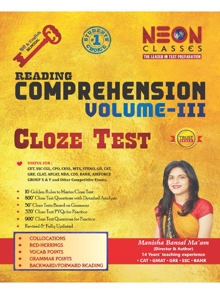 Cloze Test Book Sample PDF Volume _ III | PDF
