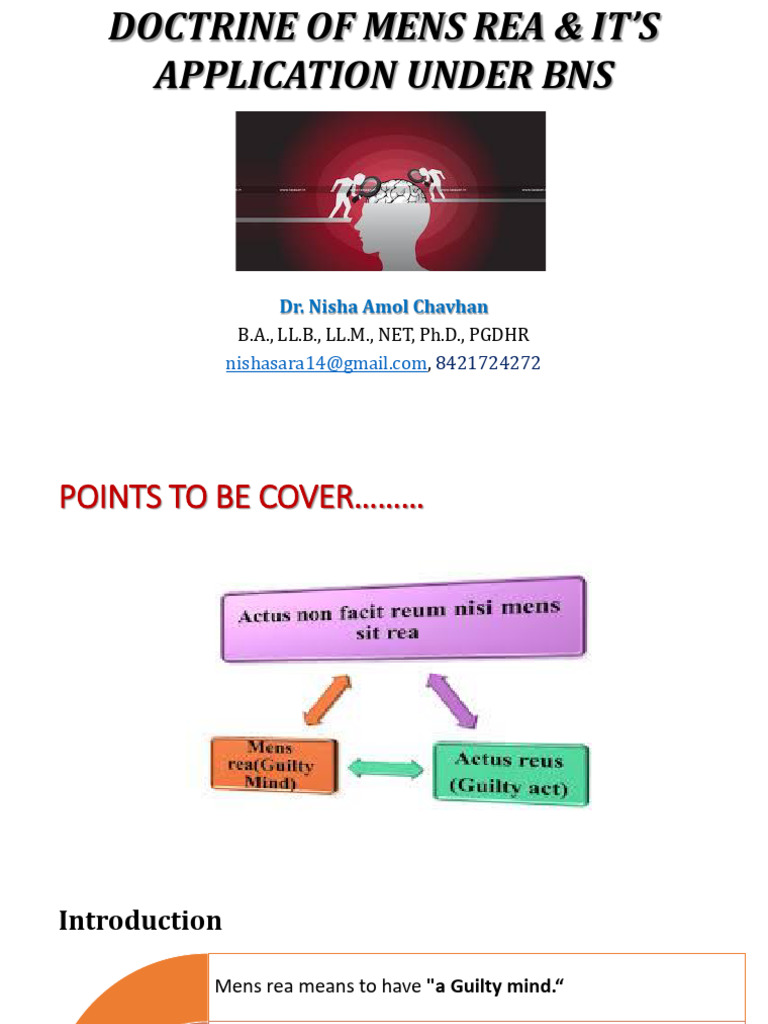 Doctrine of Mens Rea Under BNS | PDF | Mens Rea | Criminal Law