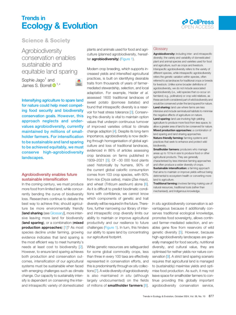 Agrobiodiversity-conservation-enables-sustainable- | PDF | Agriculture | Biodiversity