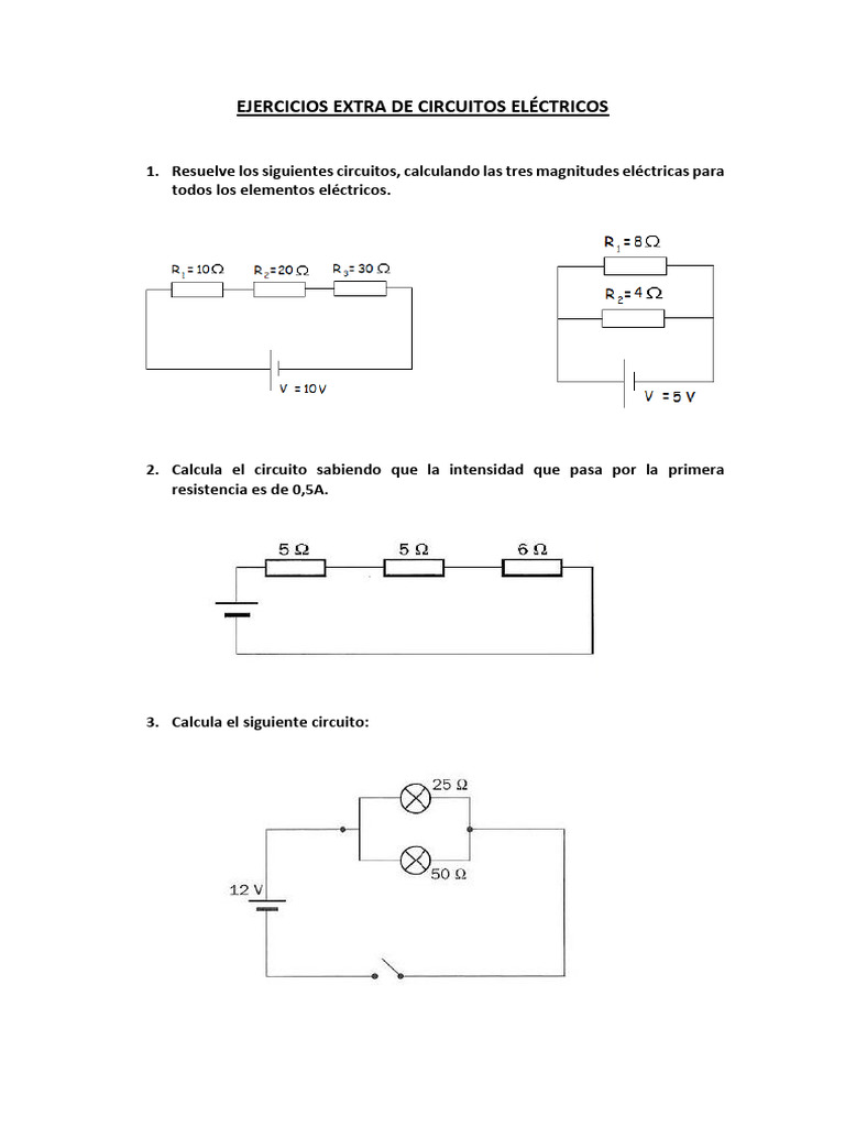 Ejercicios de Circuitos 1 | PDF
