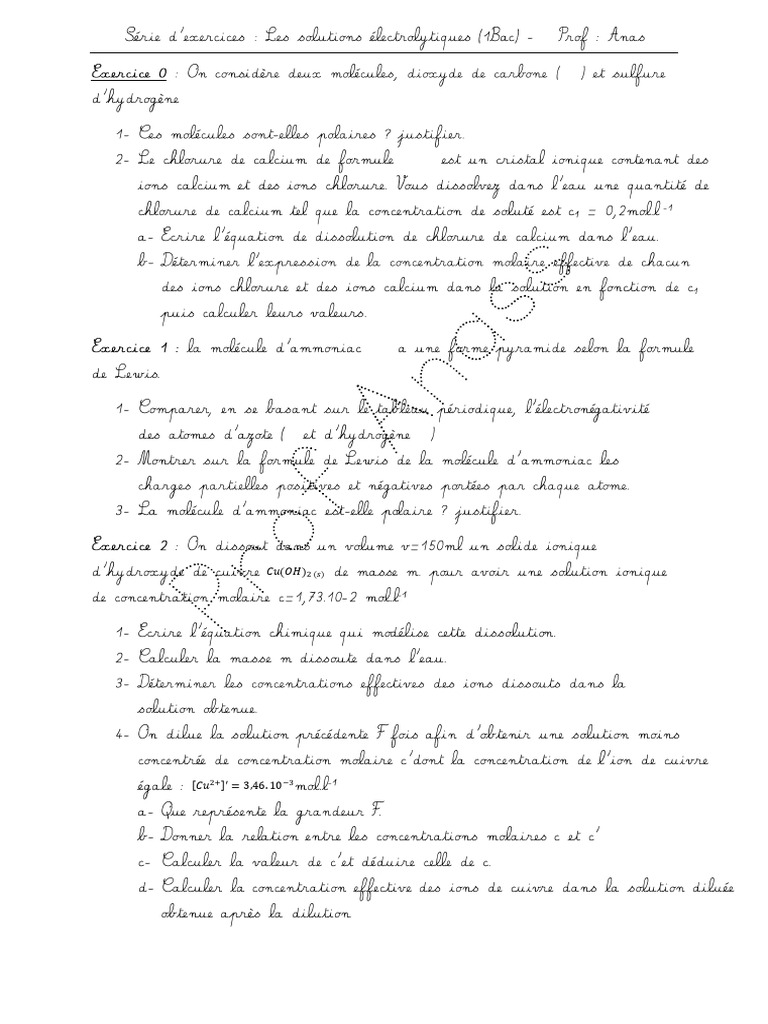 Exercices Solutions Électrolytiques | PDF