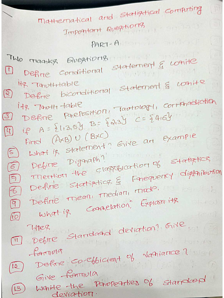 MSC Important Questions | PDF