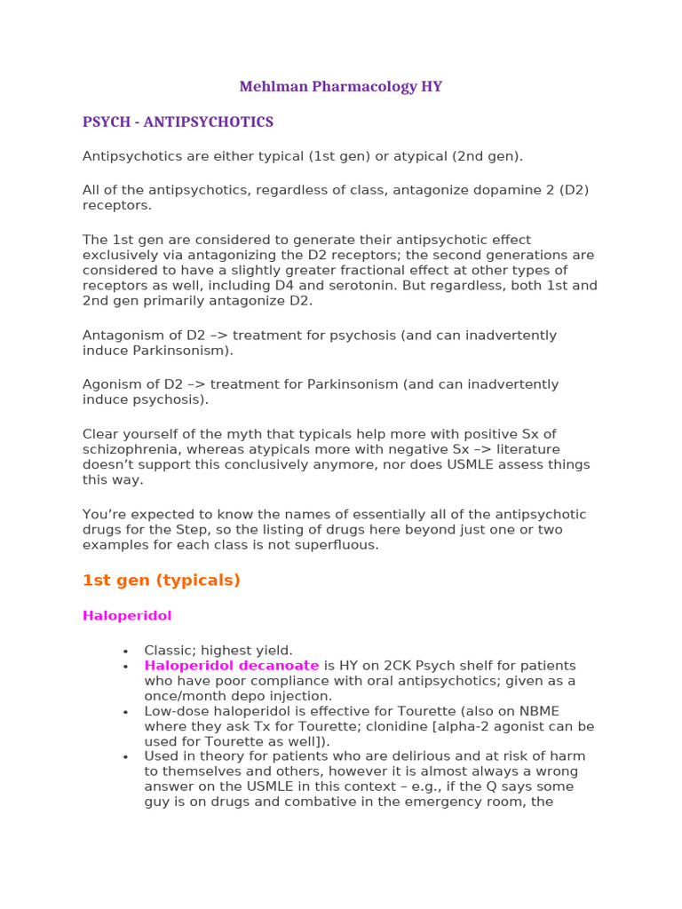 Mehlman Pharmacology HY | PDF | Selective Serotonin Reuptake Inhibitor ...
