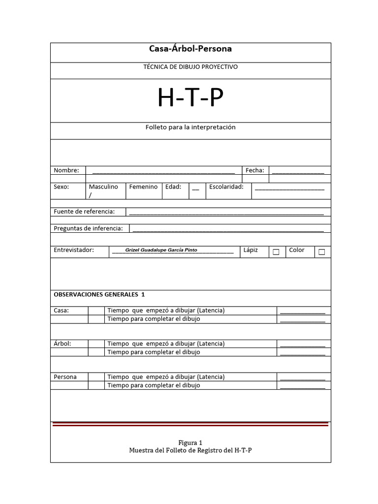 TEST PROYECTIVO - HTP - Entrevista e Interpretación | PDF