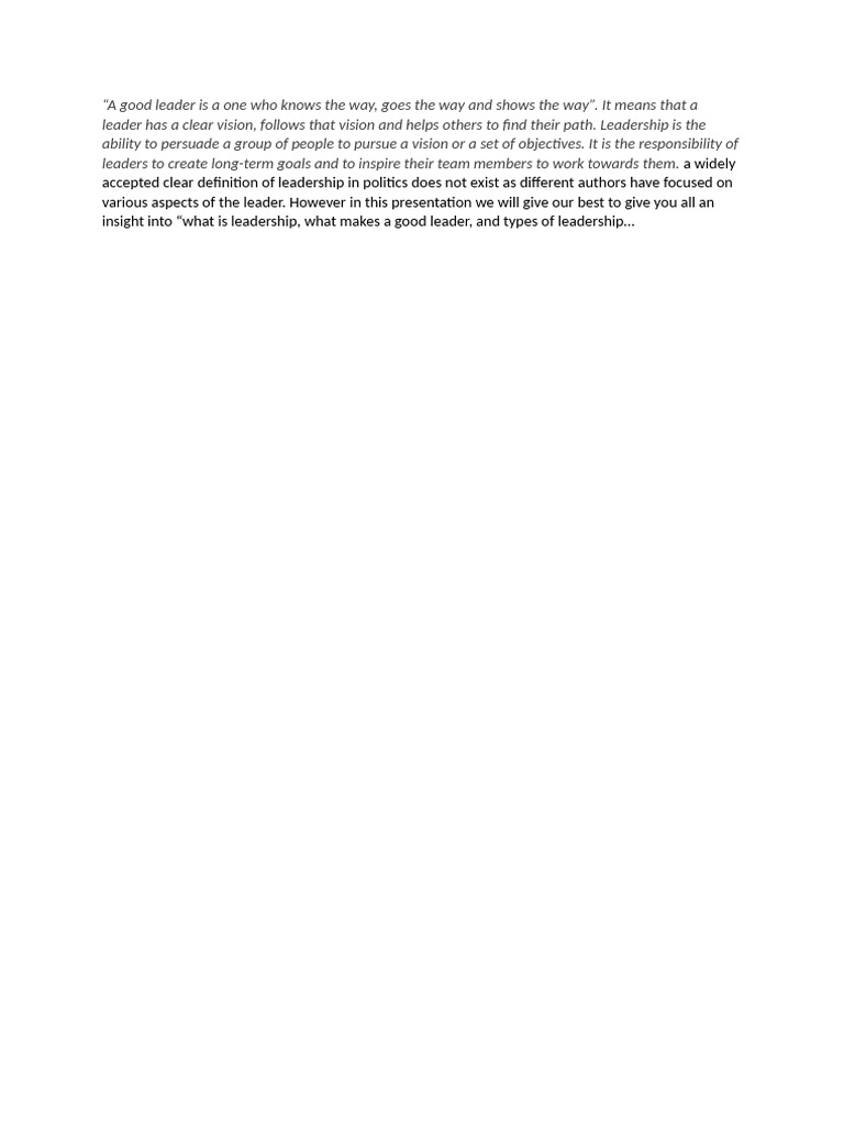 Leadership | PDF Leadership | PDF