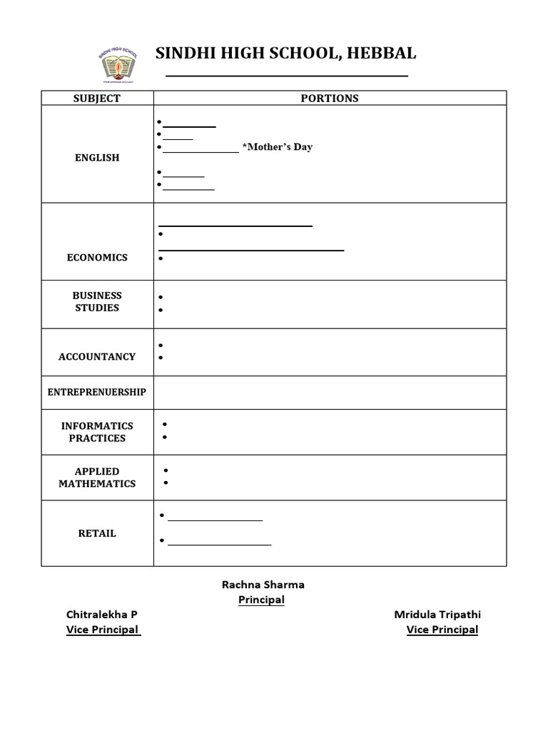 Portion List UT3 Class 11C | PDF
