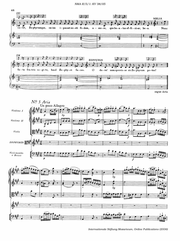Mozart Apollo Zephirus Nma - 30 - 46 - 48 | PDF
