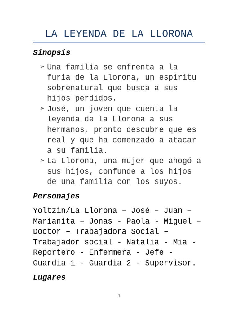 La Llorona: Leyenda y Realidad | PDF