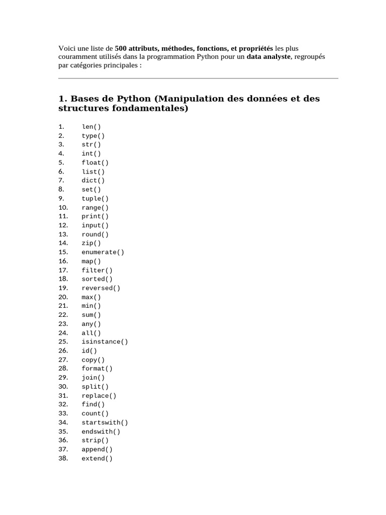 500 Outils Python pour Data Analysts | PDF | Computer Science | Data ...