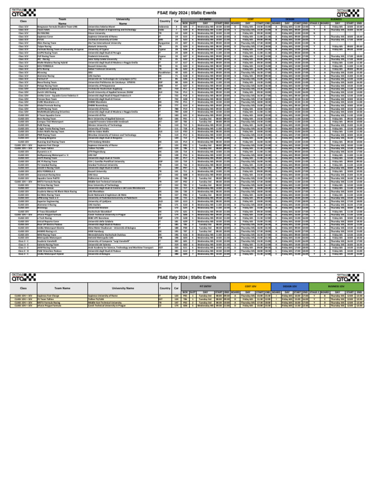 FSITA2024 StaticsSchedule Overall DEF | PDF