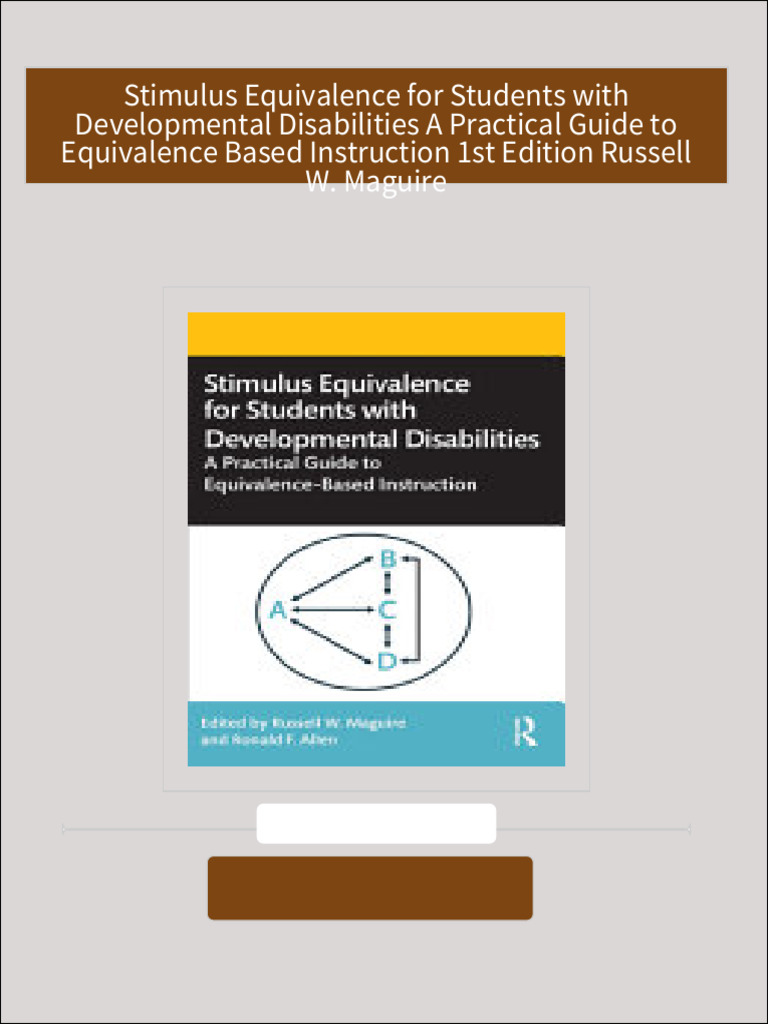 Instant download Stimulus Equivalence for Students with Developmental ... Instant download Stimulus Equivalence for Students with Developmental ...