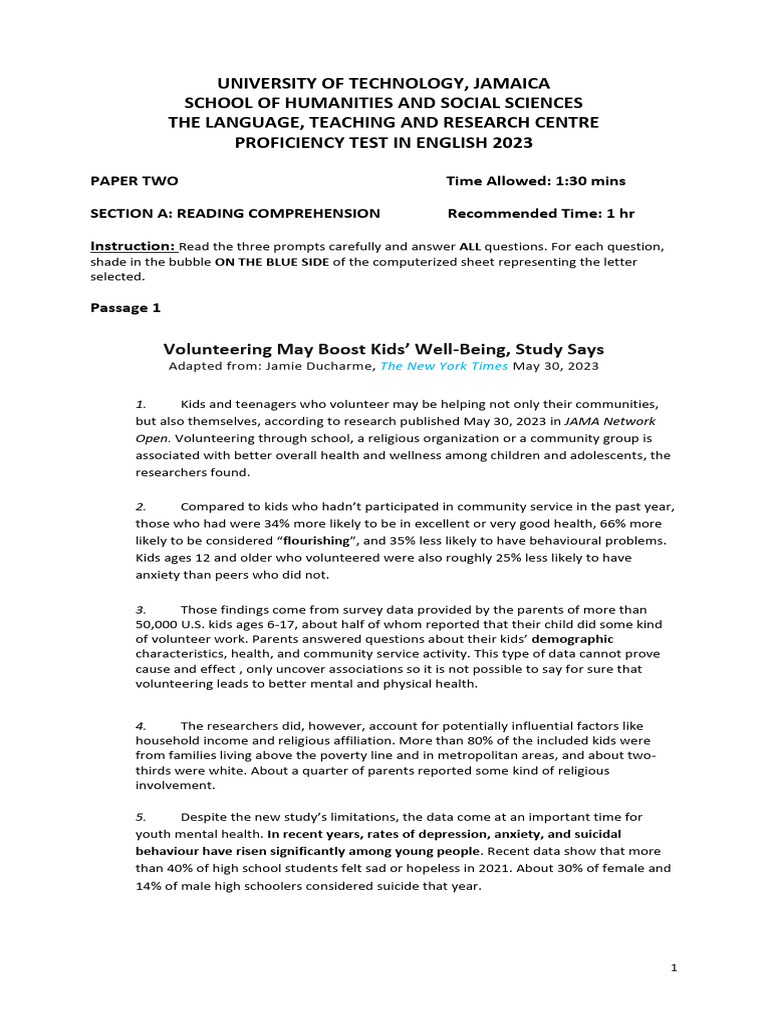 ELPT - Test - 2023 - Thursday - July - 6-Multiple - Choice | PDF ...