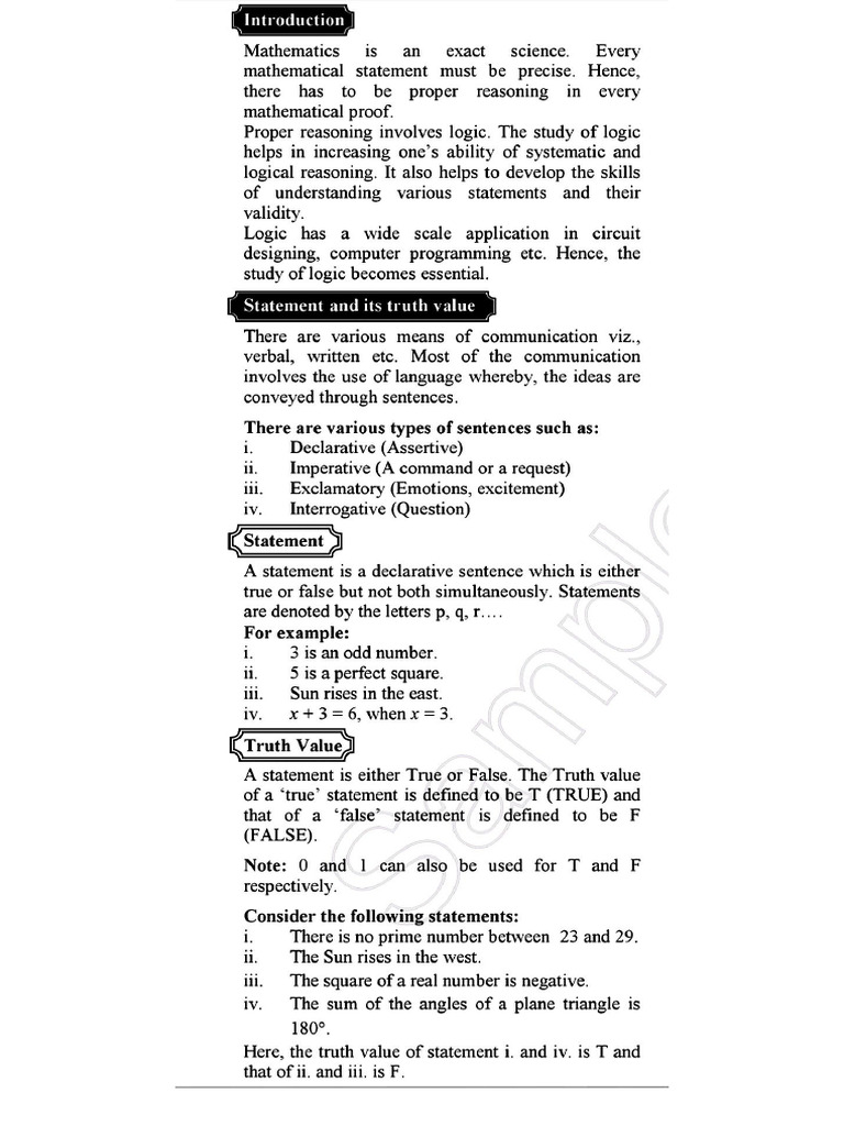 MATHEMATICAL LOGIC | PDF