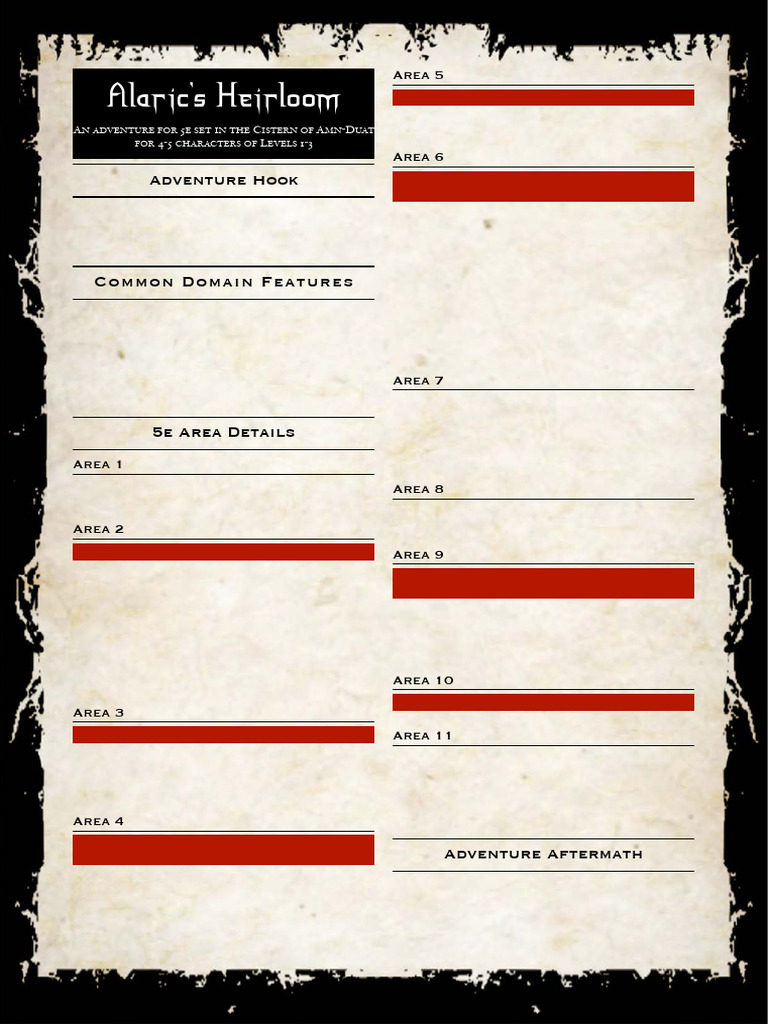 Alarics Heirloom Adventure Notes 5e v2 | PDF | Copyright | License