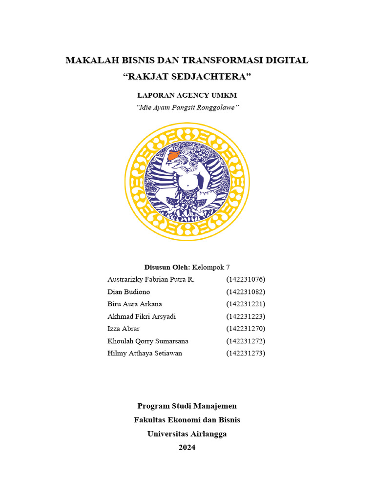 Makalah UAS BTD - Rakjat Sedjachtera - Kelompok 7 - Kelas J | PDF