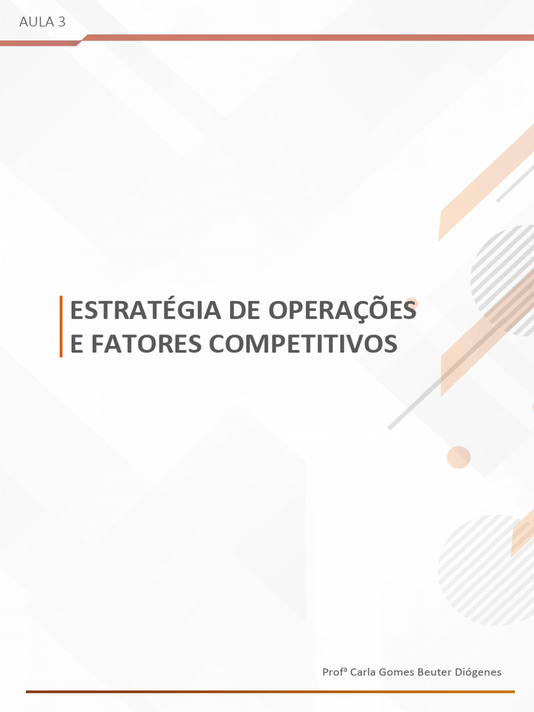 Estratégias de Operações e Competitividade | PDF | Inovação | Despesa