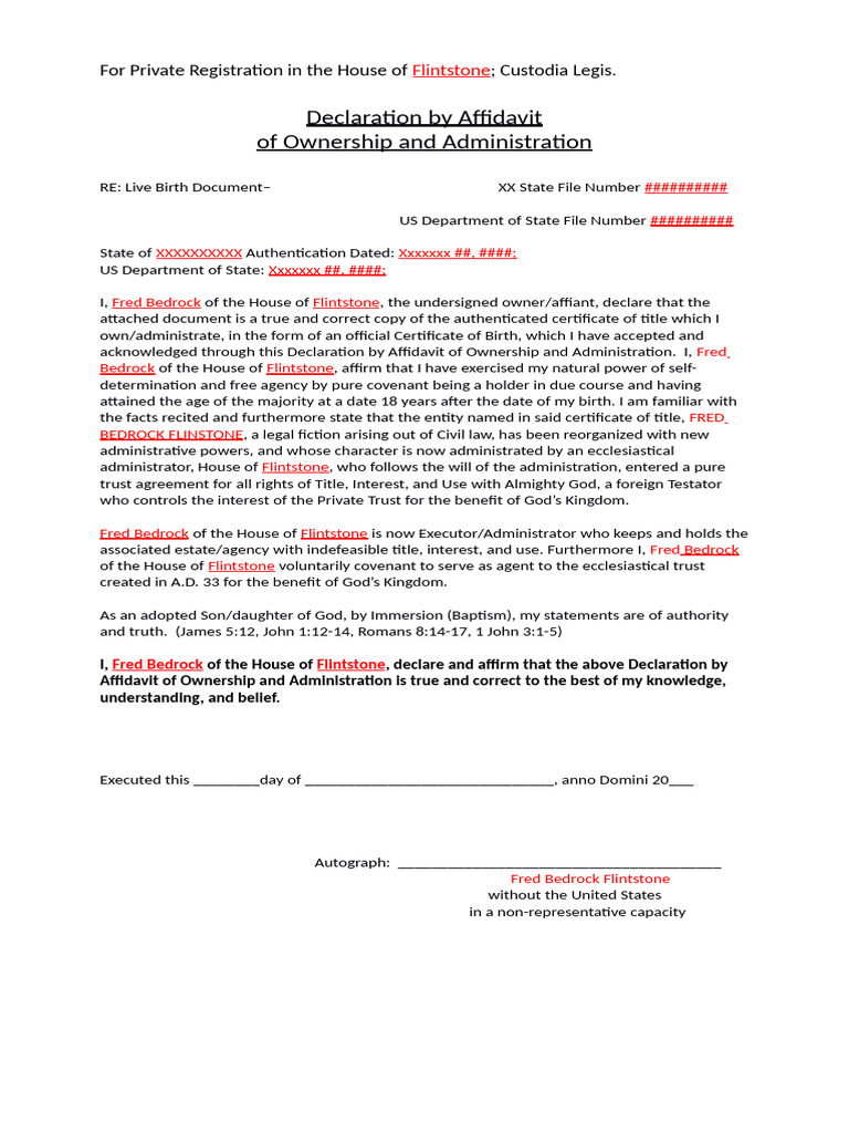 Affidavit of Ownership Example | PDF | Affidavit