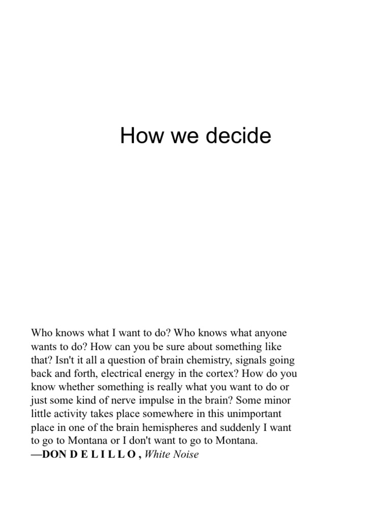 How We Decide | PDF