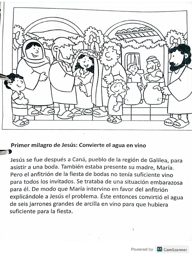 primer milagro de Jesús convierte el agua en vino. (1) | PDF