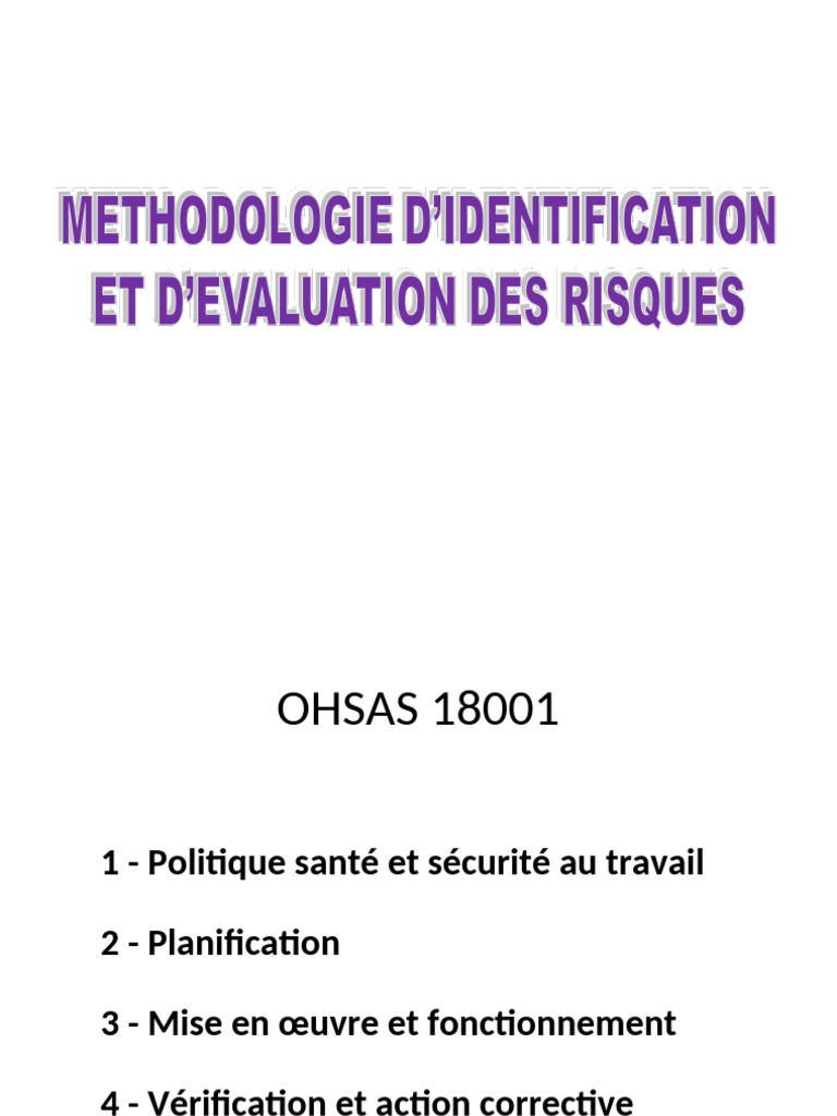 Methodologie d'Identification Des Risques Sst | PDF | Risque | Sécurité