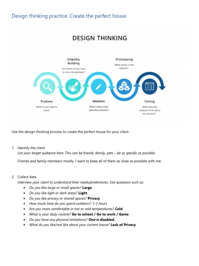 U1 D6 Design Thinking Practice 1 | PDF