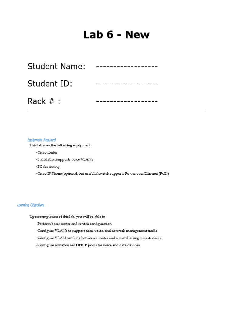 Lab 12 Trunking Router To Switch With Voice Vlan And Data Vlan Pdf Computer Network