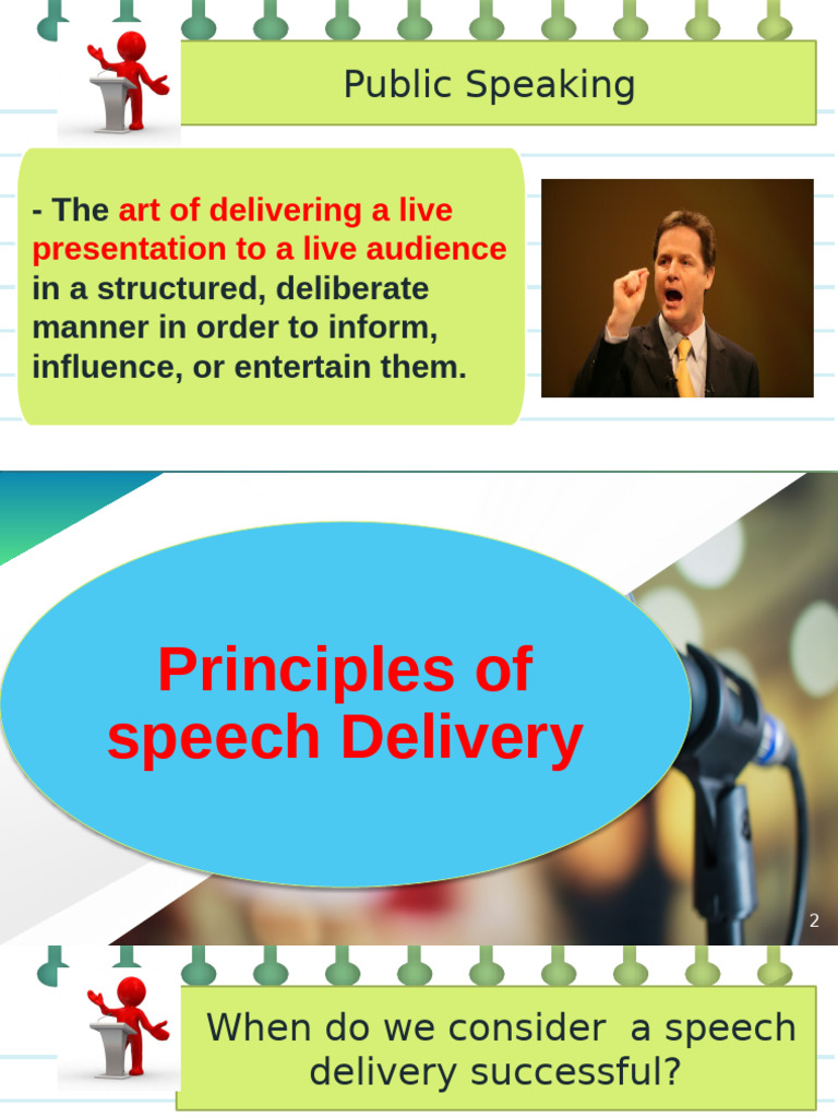 Principles of Speech Delivery | PDF