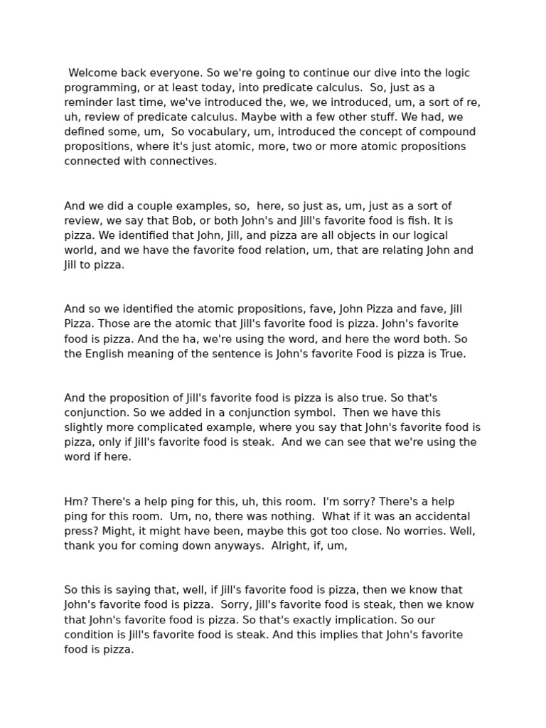 Lecture 18 2024 03 28 Logic Programming Pt 2 Pdf First Order Logic Variable Mathematics