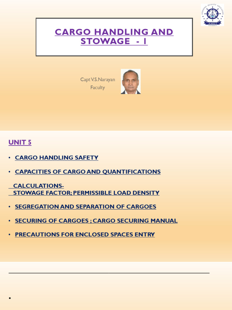 PPT - CH&S 1- UNIT 5 | PDF | Ships | Cargo
